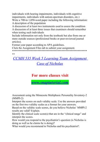 Ccmh 535 Education Organization / snaptutorial.com