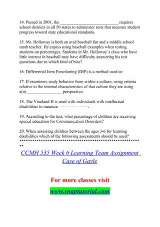 Ccmh 535 Education Organization / snaptutorial.com