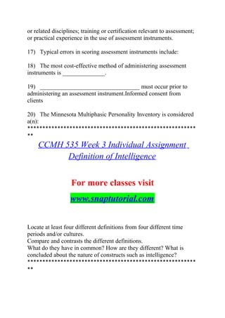 Ccmh 535 Education Organization / snaptutorial.com