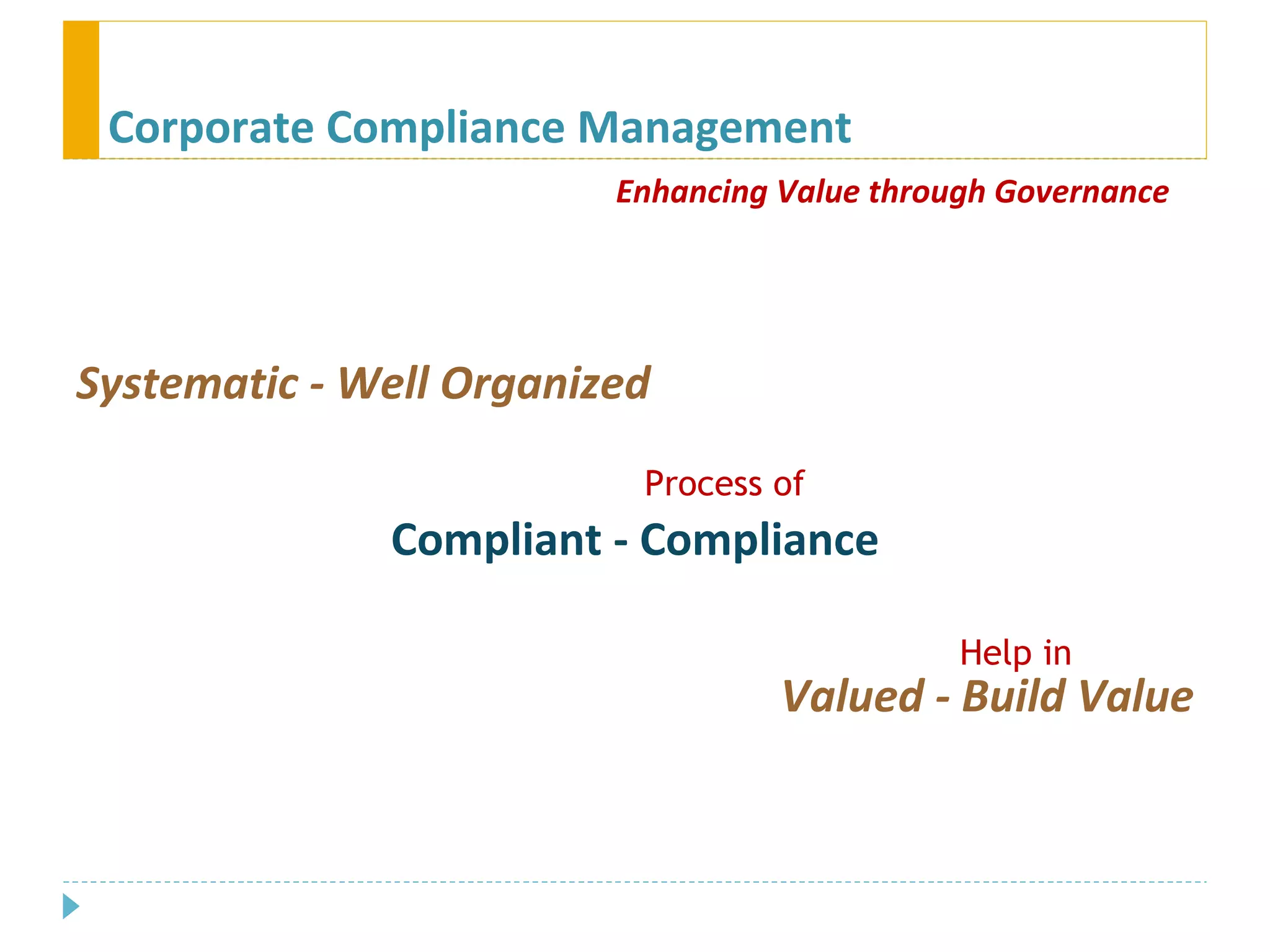 Corporate Compliance Management | PPT