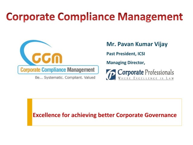 Corporate Compliance Management | PPT | Financial Regulation | Economy