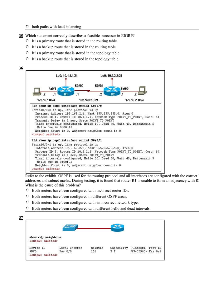 Ccna 2 v 4.0 final-exam-19-06-2010 | PDF