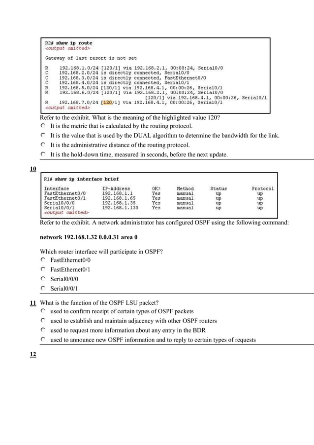 Ccna 2 v 4.0 final-exam-19-06-2010 | PDF