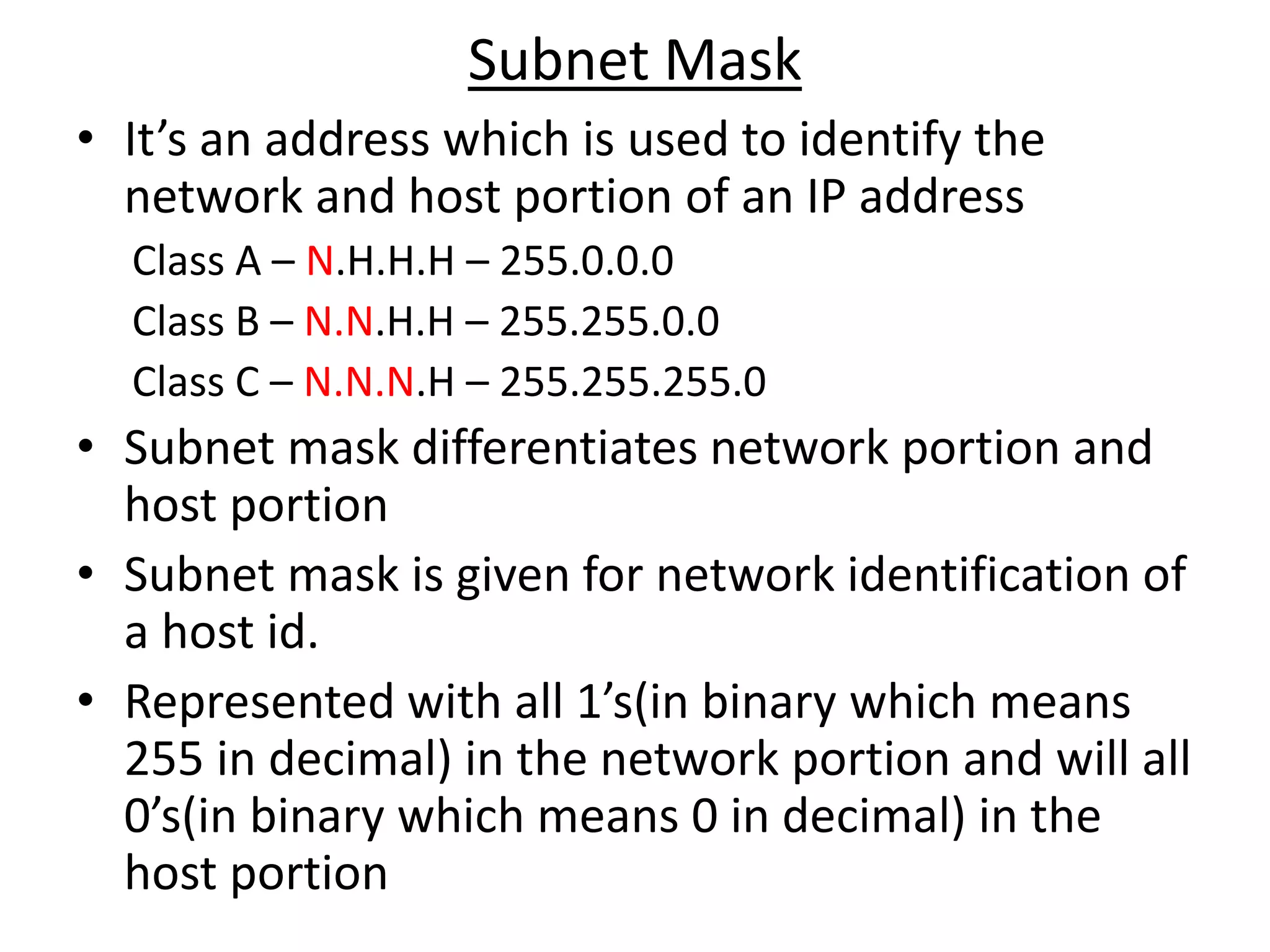 CCNA IP Address,Subnet mask (part 2) | PPTX | Computer Networking ...