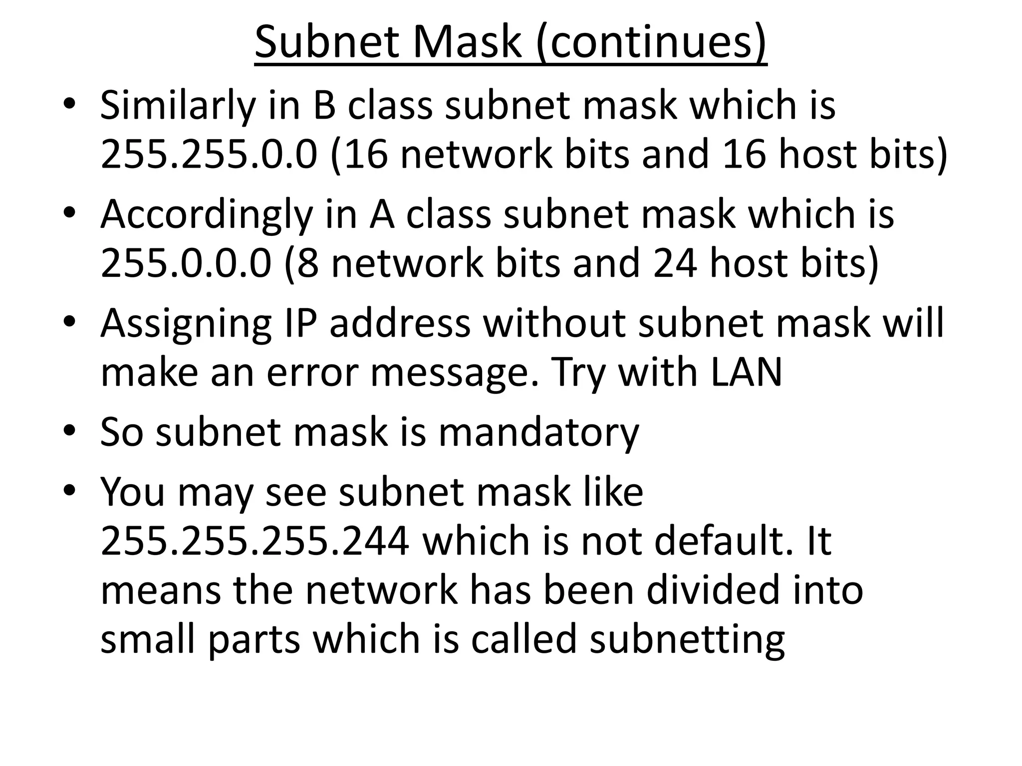 CCNA IP Address,Subnet mask (part 2) | PPTX | Computer Networking | Computing
