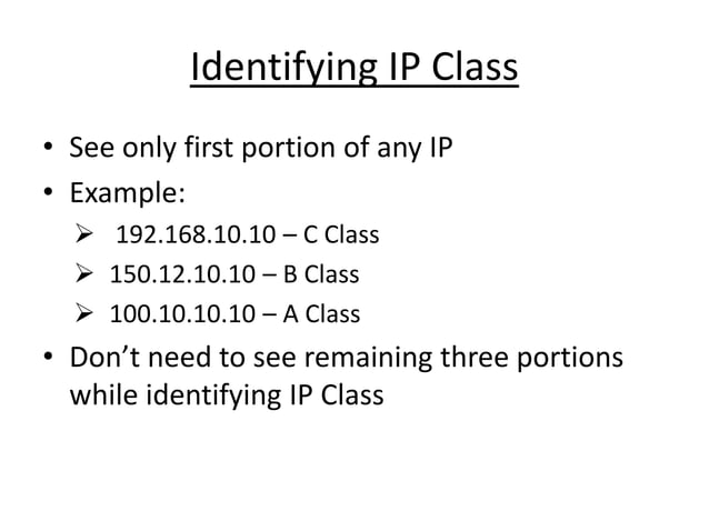 CCNA IP Address Presentation(Part 1) | PPT