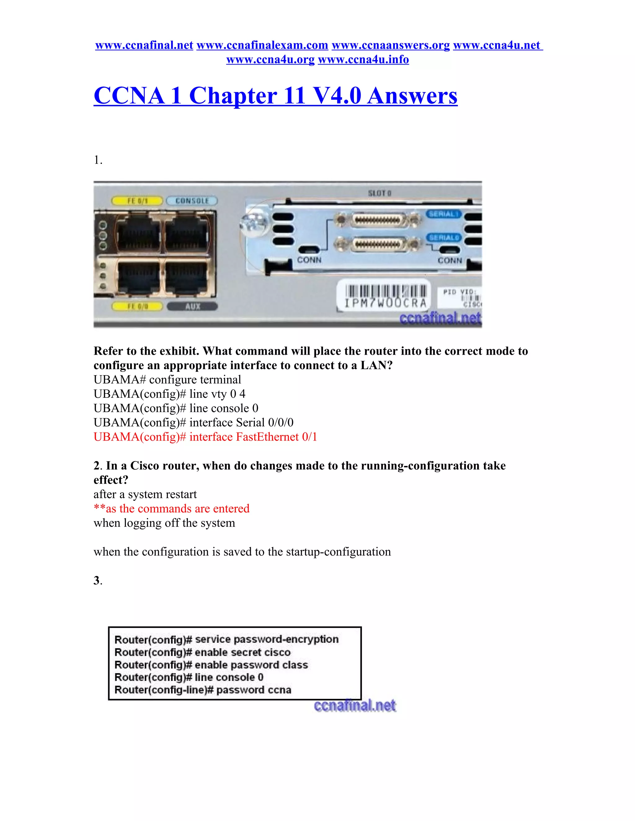 Ccna 1 chapter 11 v4.0 answers 2011 | DOC