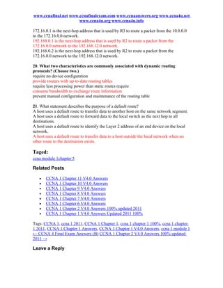Ccna 1 chapter 5 v4.0 answers 2011 | DOC | Computer Networking | Computing