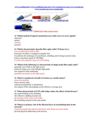 Ccna 1 chapter 8 v4.0 answers 2011 | DOC | Computer Networking | Computing