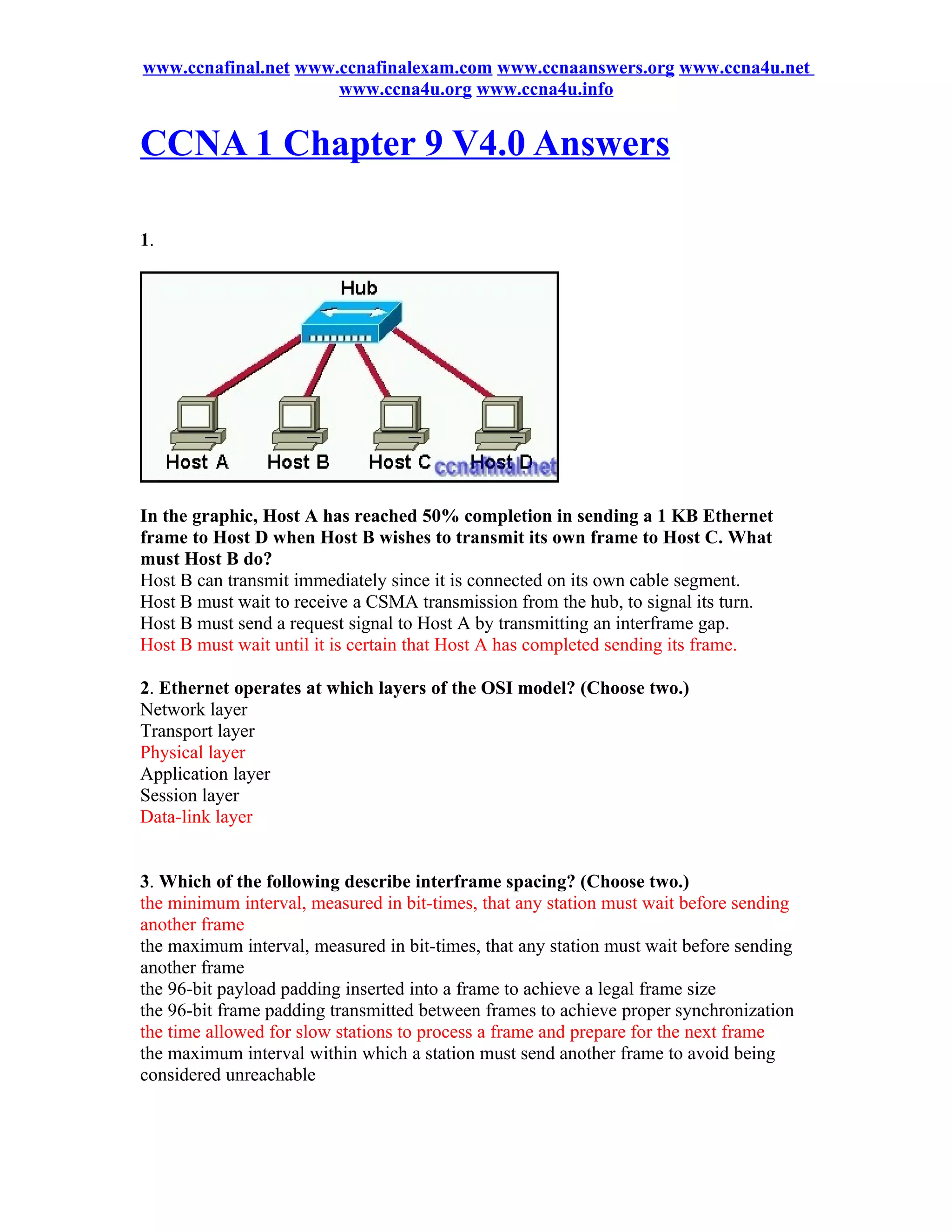 Ccna 1 chapter 9 v4.0 answers 2011 | PDF