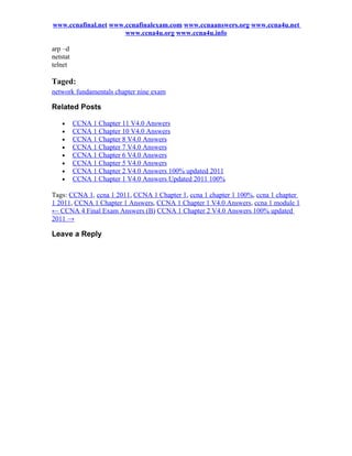 Ccna 1 chapter 9 v4.0 answers 2011 | PDF