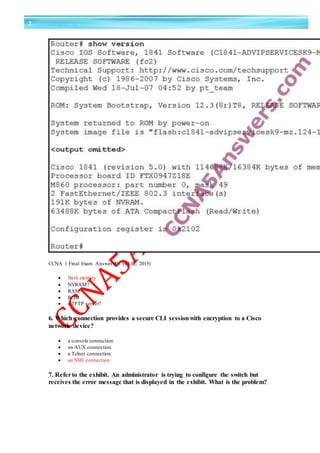 Ccna 1 final exam answer v5 | DOCX