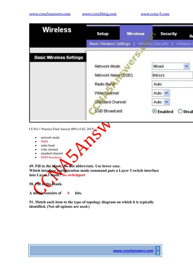 Ccna 1 practice final exam answer v5 | DOCX | Computer Networking | Computing