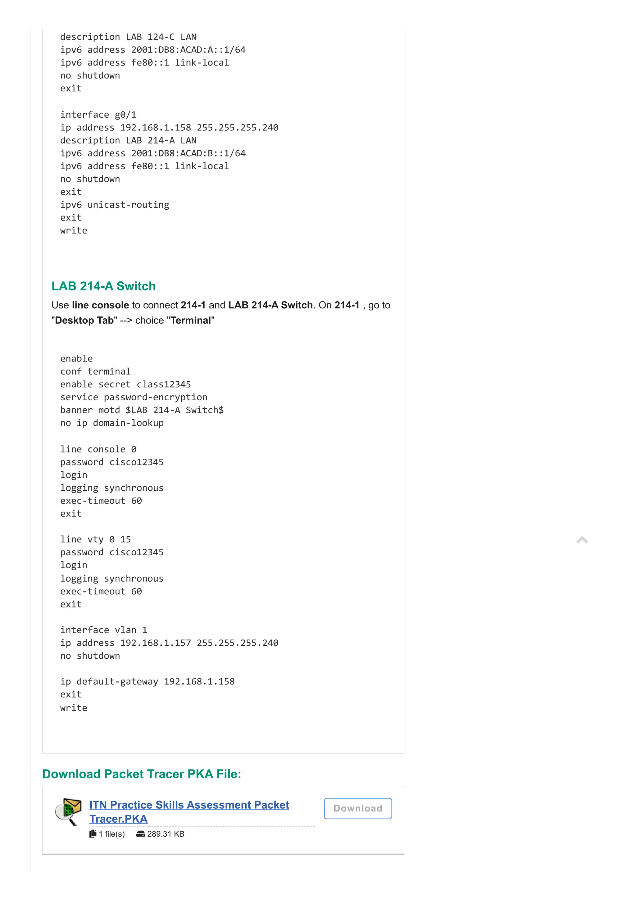 Ccna1 V70 Itn Practice Pt Skills Assessment Ptsa12 Answerspdf Computer Networking Computing