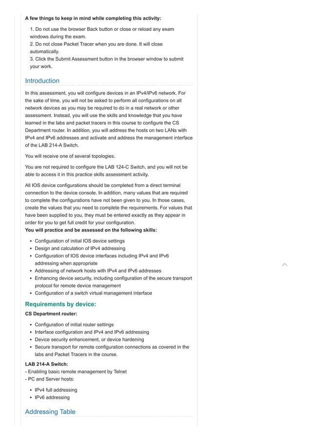 Ccna1 V70 Itn Practice Pt Skills Assessment Ptsa12 Answerspdf Computer Networking Computing