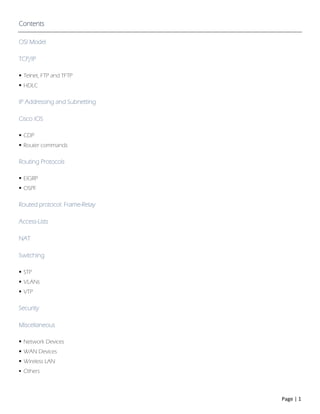 CCNA 200-120 Exam Quick Notes | PDF