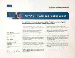 CCNA 2 Certification Course Completion | PDF
