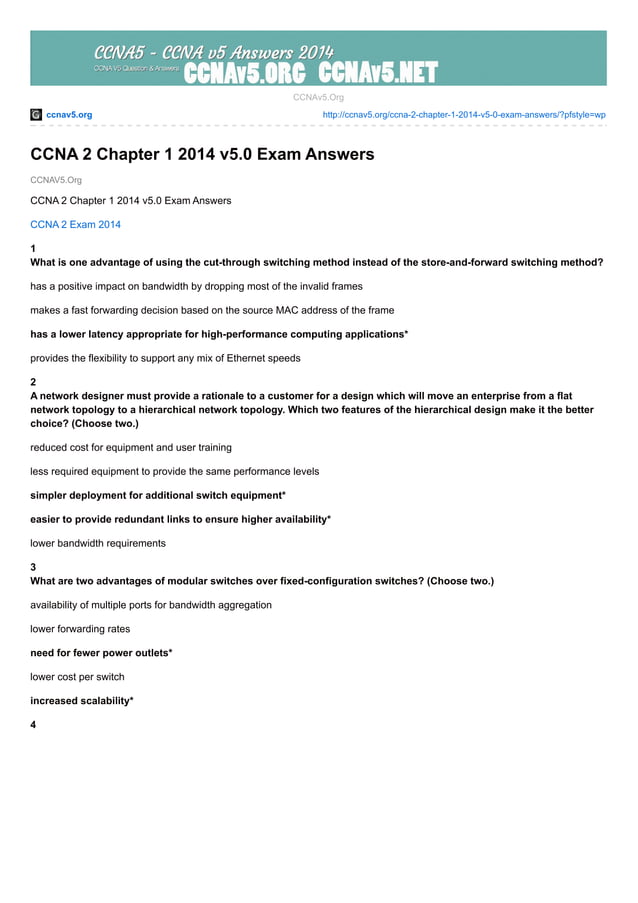 Ccna 2 chapter 1 2014 v5 | PDF