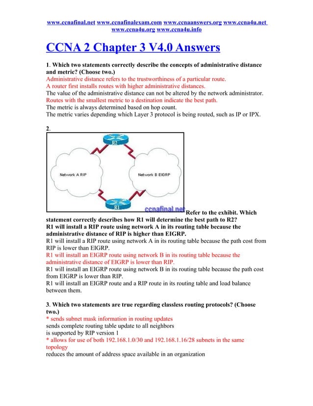 Ccna 2 chapter 3 v4.0 answers 2011 | PDF