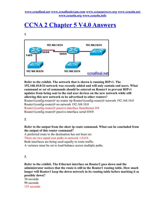 Ccna 2 chapter 5 v4.0 answers 2011 | DOC