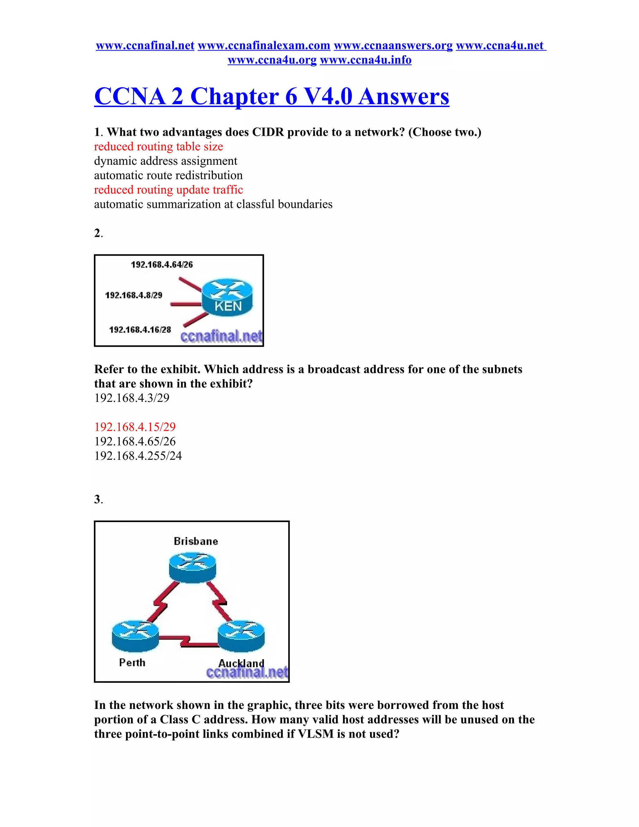 Ccna 2 chapter 6 v4.0 answers 2011 | PDF