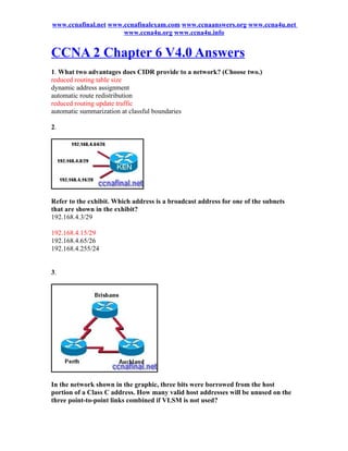 Ccna 2 chapter 6 v4.0 answers 2011 | PDF