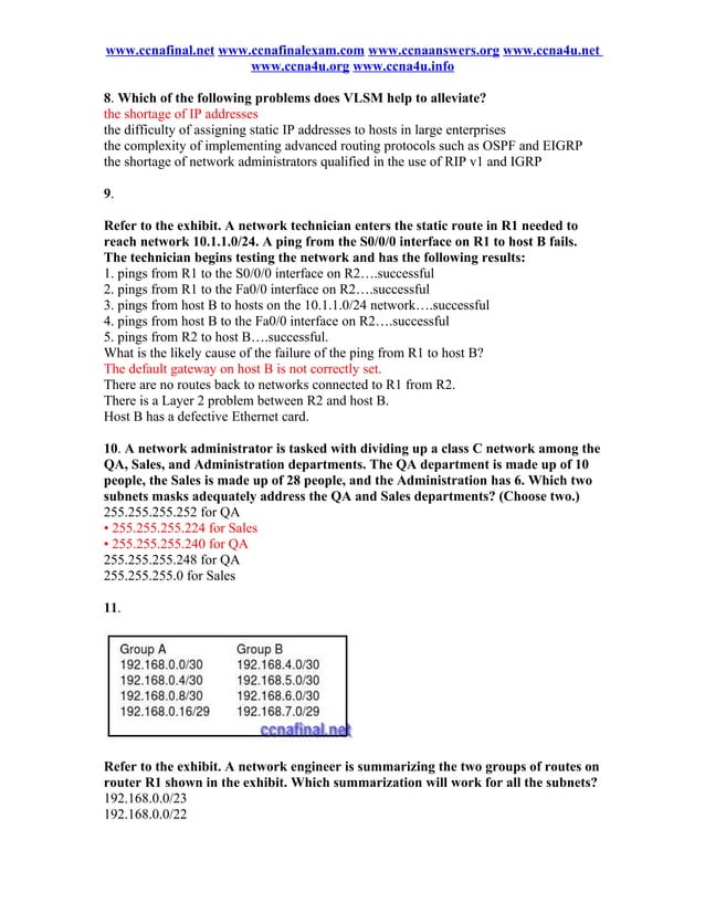 Ccna 2 chapter 6 v4.0 answers 2011 | PDF