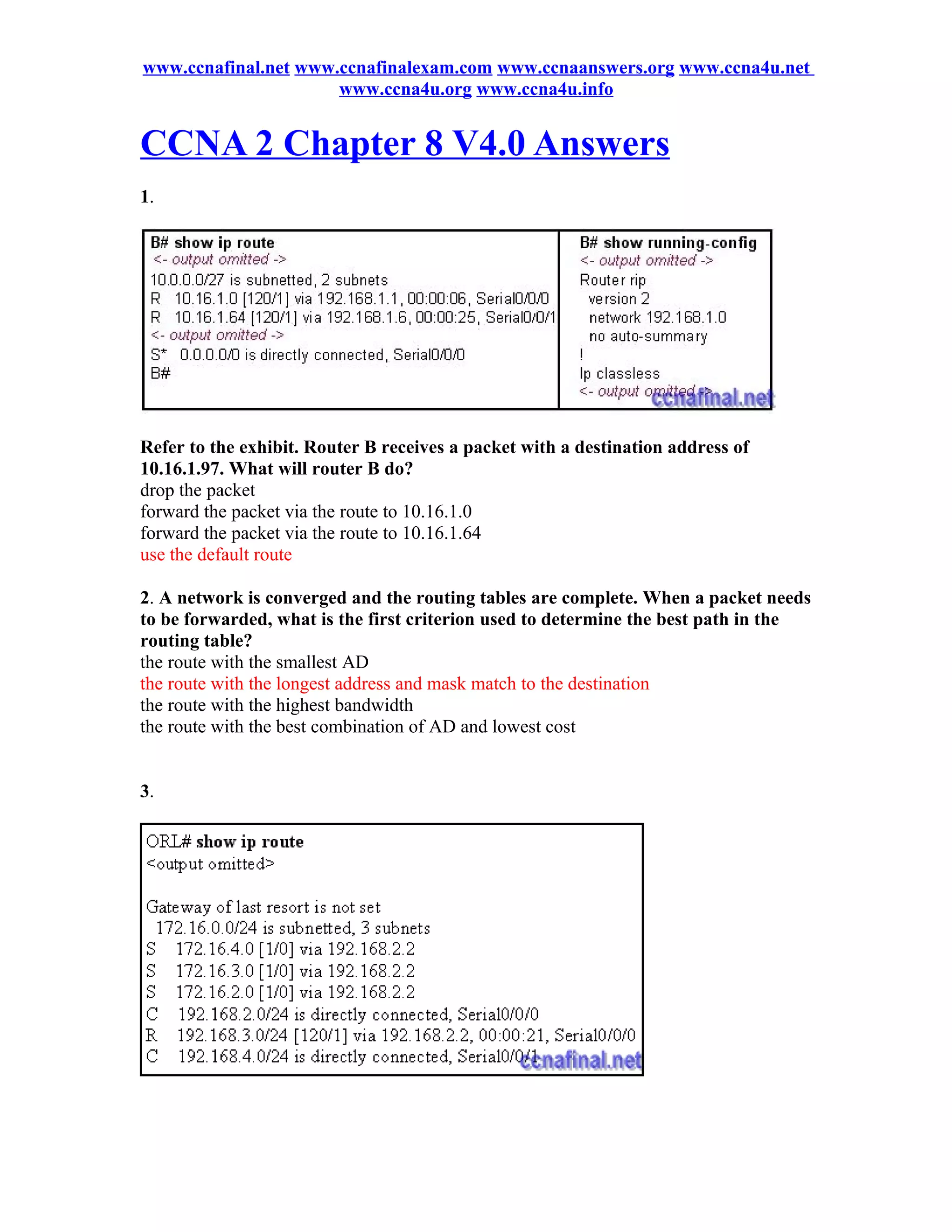 Ccna 2 chapter 8 v4.0 answers 2011 | DOC
