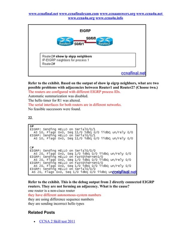 Ccna 2 chapter 9 v4.0 answers 2011 | DOC