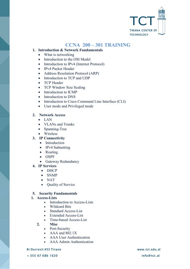 Kurs CCNA 200 - 301 | DOCX