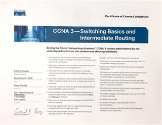 CCNA 3 Certification Course Completion | PDF