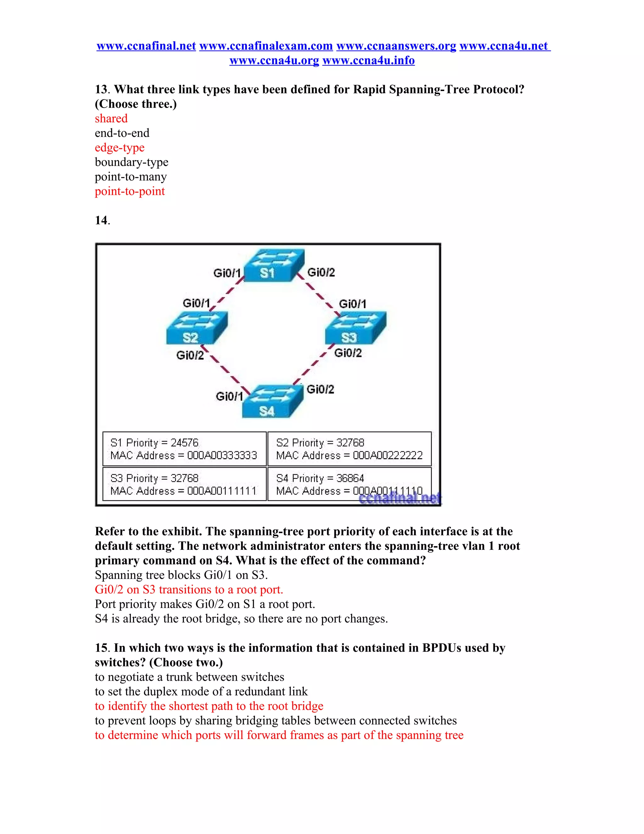 Ccna 3 chapter 5 v4.0 answers 2011 | DOC | Computer Networking | Computing