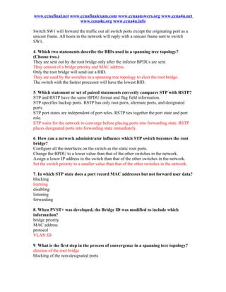 Ccna 3 chapter 5 v4.0 answers 2011 | DOC | Computer Networking | Computing