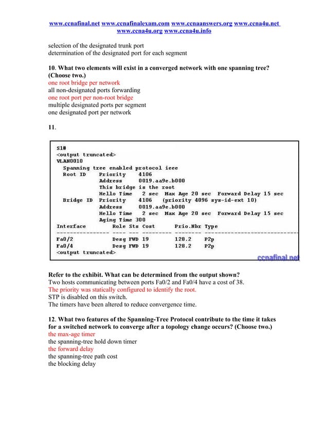 Ccna 3 chapter 5 v4.0 answers 2011 | DOC | Computer Networking | Computing