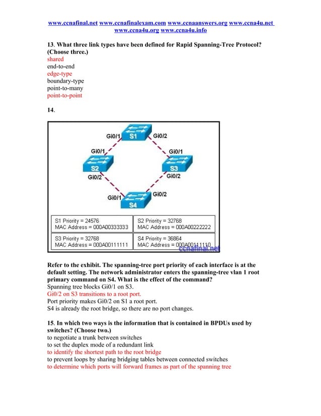 Ccna 3 chapter 5 v4.0 answers 2011 | DOC | Computer Networking | Computing