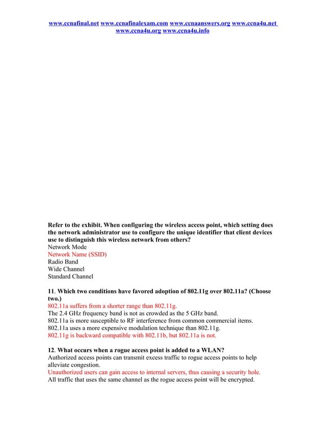 Ccna 3 chapter 7 v4.0 answers 2011 | PDF