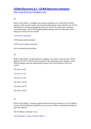 Ccna 3 Final V4.0 Answers | PDF