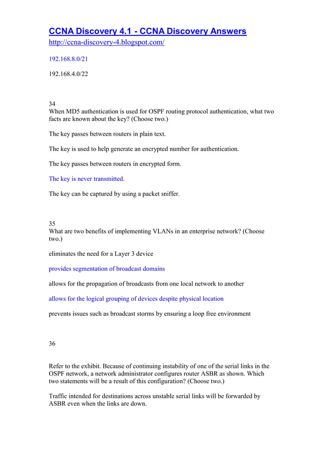 Ccna 3 Final V4.0 Answers | PDF
