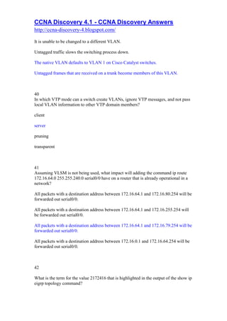 Ccna 3 Final V4.0 Answers | PDF