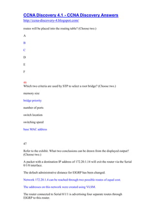 Ccna 3 Final V4.0 Answers | PDF