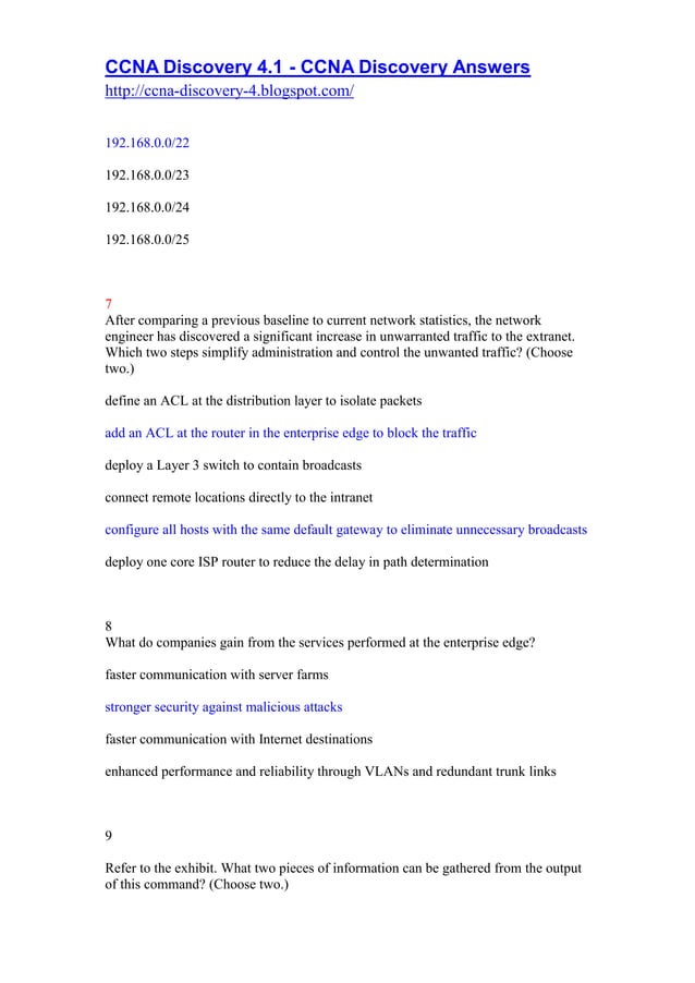 Ccna 3 Final V4.0 Answers | PDF