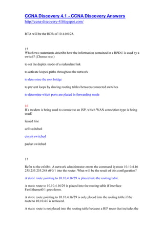 Ccna 3 Final V4.0 Answers | PDF