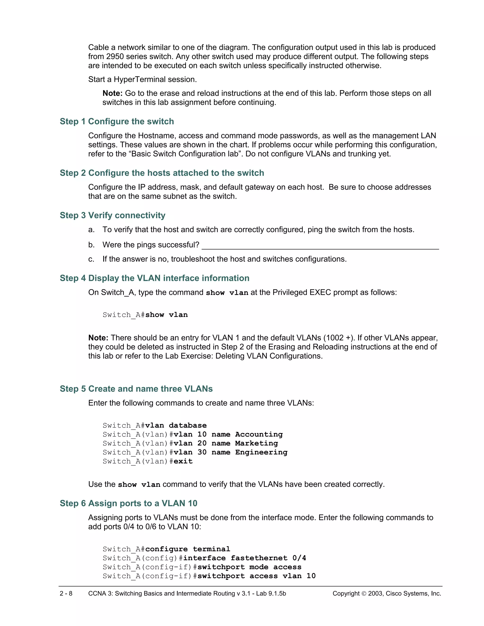Ccna3 lab 9_1_5b_en | PDF