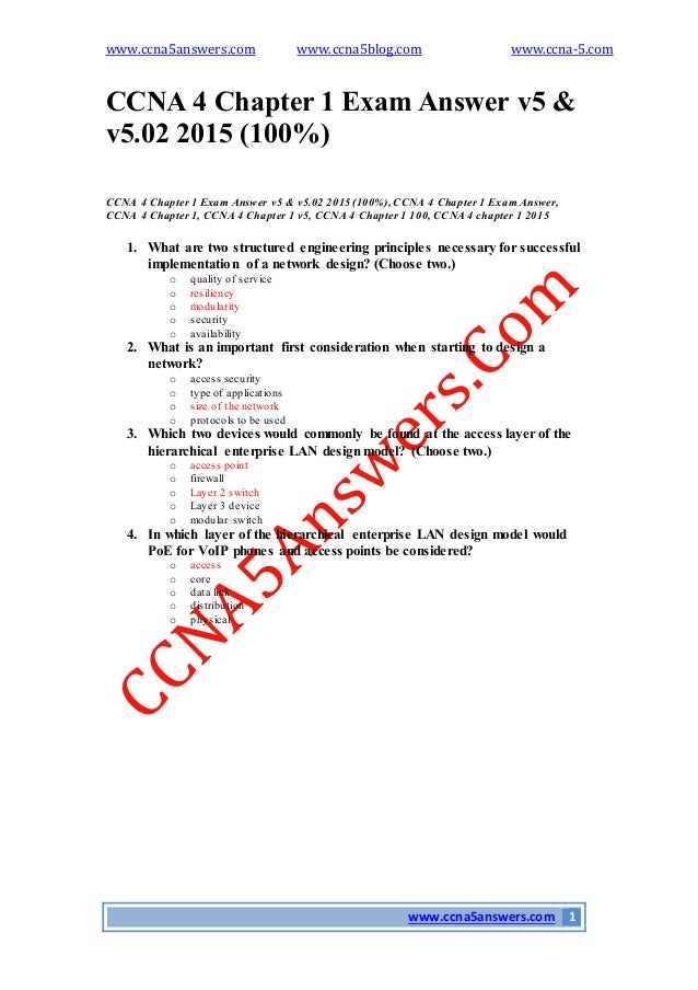 Ccna 4 Chapter 1 Exam Answer V5 Ccna 4 Chapter 1 Exam Answer V5