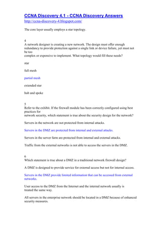 Ccna 4 Chapter 1 V4.0 Answers | PDF
