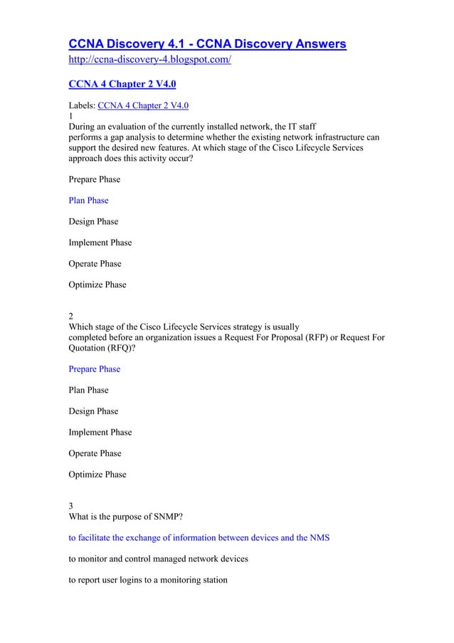 Ccna 4 Chapter 2 V4.0 Answers | PDF