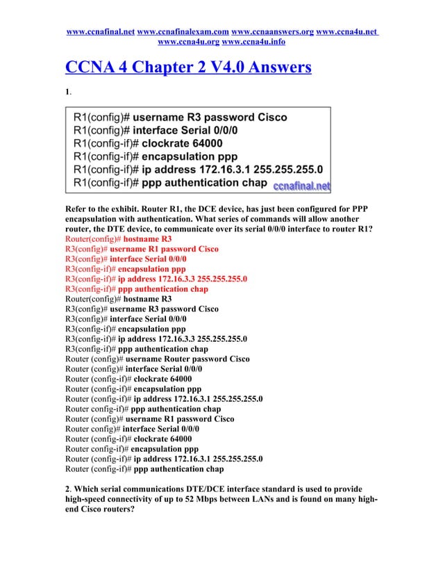 Ccna 4 chapter 2 v4.0 answers 2011 | DOC