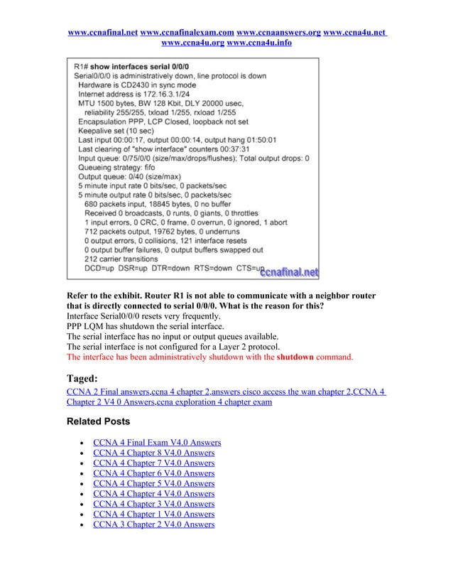 Ccna 4 chapter 2 v4.0 answers 2011 | DOC