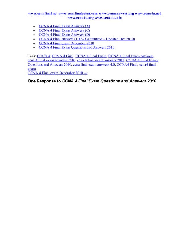 Ccna 4 chapter 2 v4.0 answers 2011 | DOC