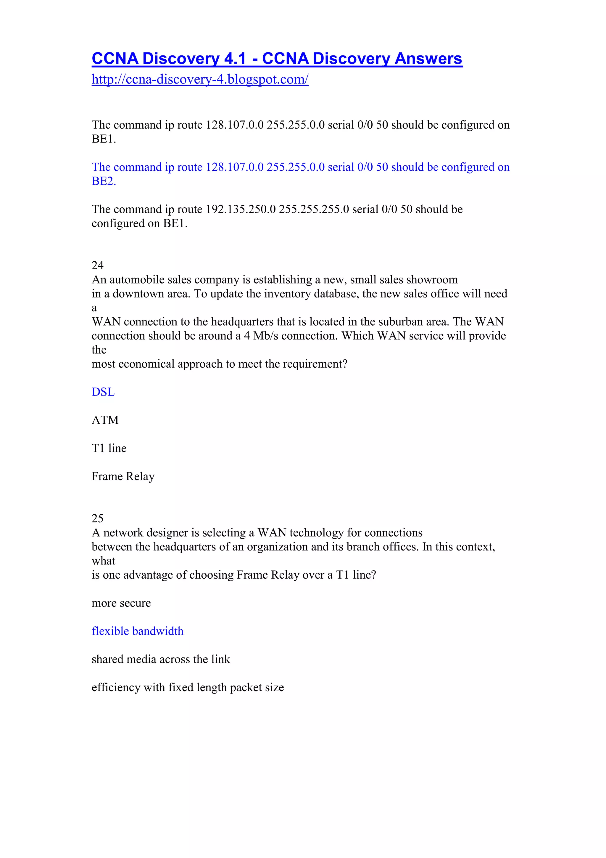Ccna 4 Chapter 5 V4.0 Answers | PDF